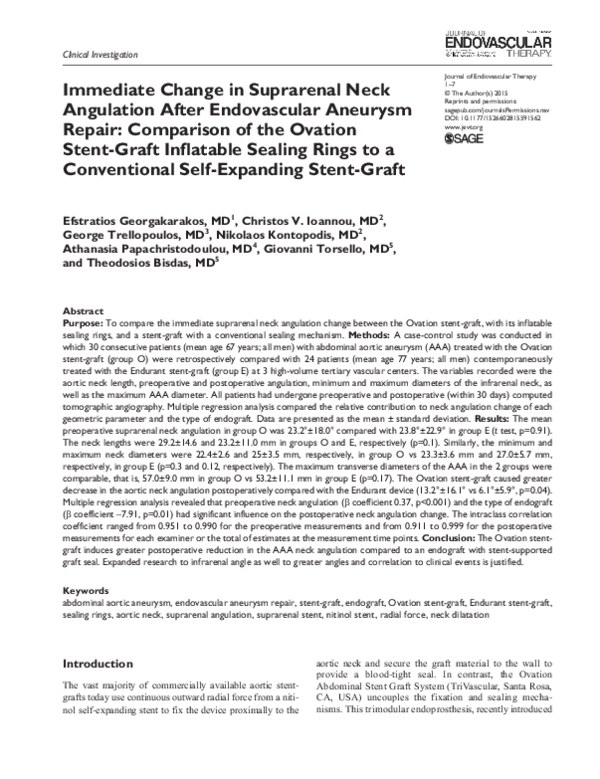 (PDF) Aortic neck evolution after endovascular repair with TriVascular ...