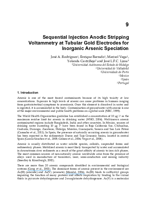 Pdf Sequential Injection Anodic Stripping Voltammetry At Tubular Gold Electrodes For Inorganic