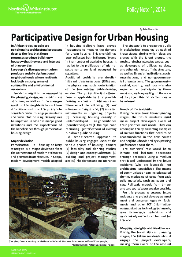 (PDF) Participative Design for Urban Housing