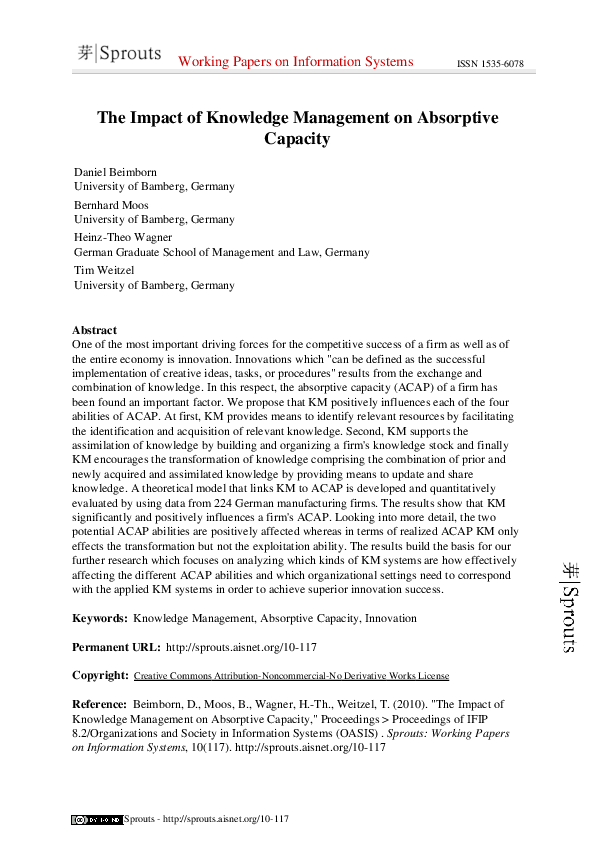 (PDF) The Impact of Knowledge Management on Absorptive Capacity