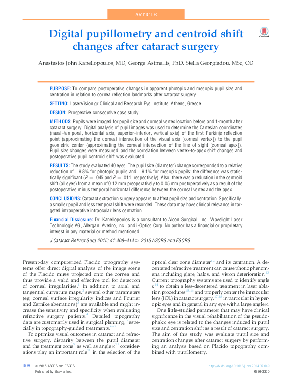 (PDF) Digital pupillometry and centroid shift changes after cataract ...