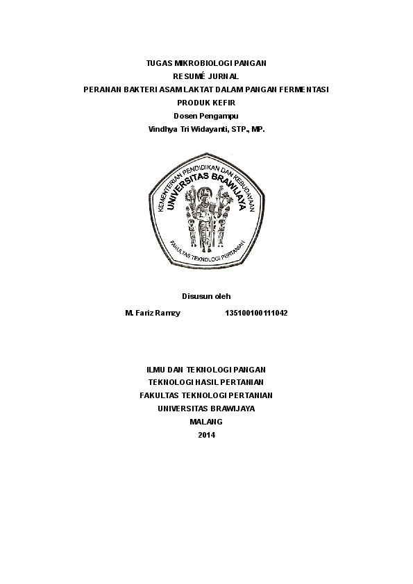 (DOC) Peranan Bakteri Asam Laktat pada Pangan Fermentas