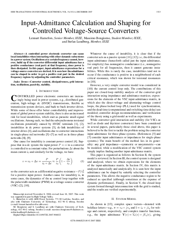 (PDF) Input-Admittance Calculation and Shaping for Controlled Voltage ...