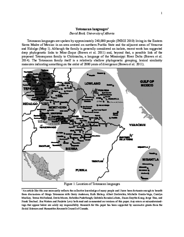(PDF) Totonacan languages