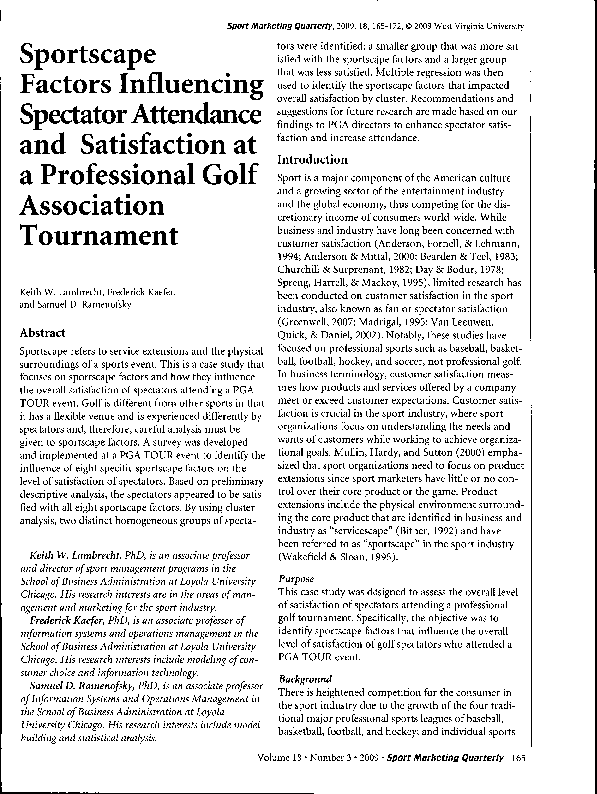 (PDF) Development of the Spectator Motivation Scale to measure factors ...