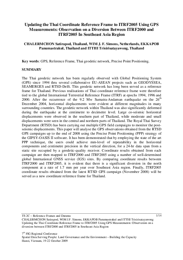 (PDF) Transformation from ITRF2000 to WGS84 (Case Study: Iranian ...