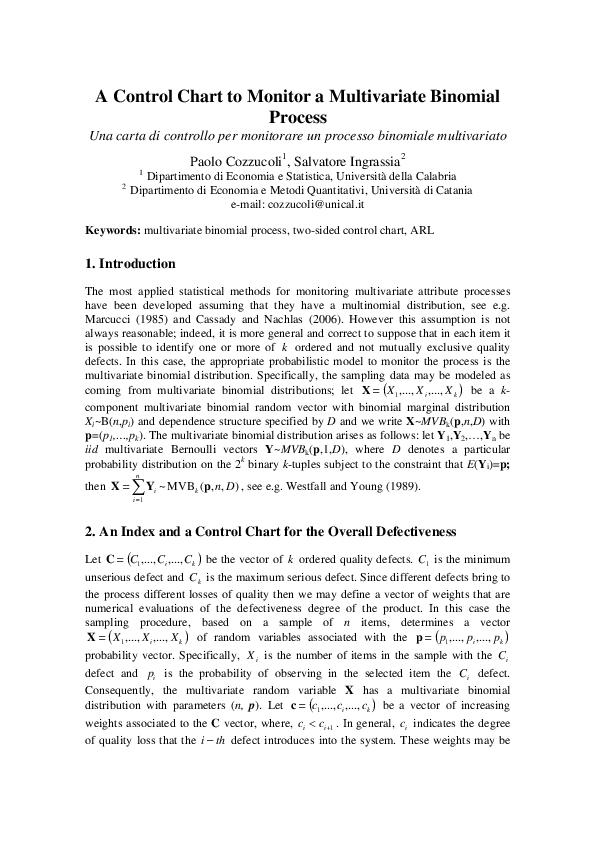 (PDF) A Control Chart to Monitor a Multivariate Binomial Process | Paolo Cozzucoli and Salvatore ...