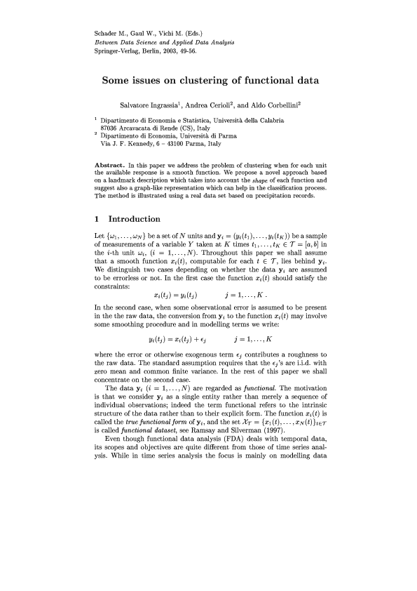 (PDF) Some Issues on Clustering of Functional Data