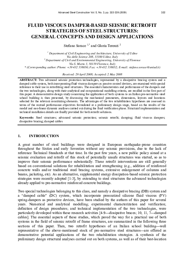 (PDF) Fluid Viscous Damper-Based Seismic Retrofit Strategies of Steel ...