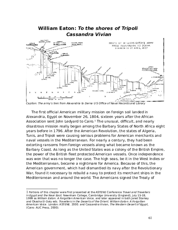 (DOC) William Eaton: To the Shores of Tripoli