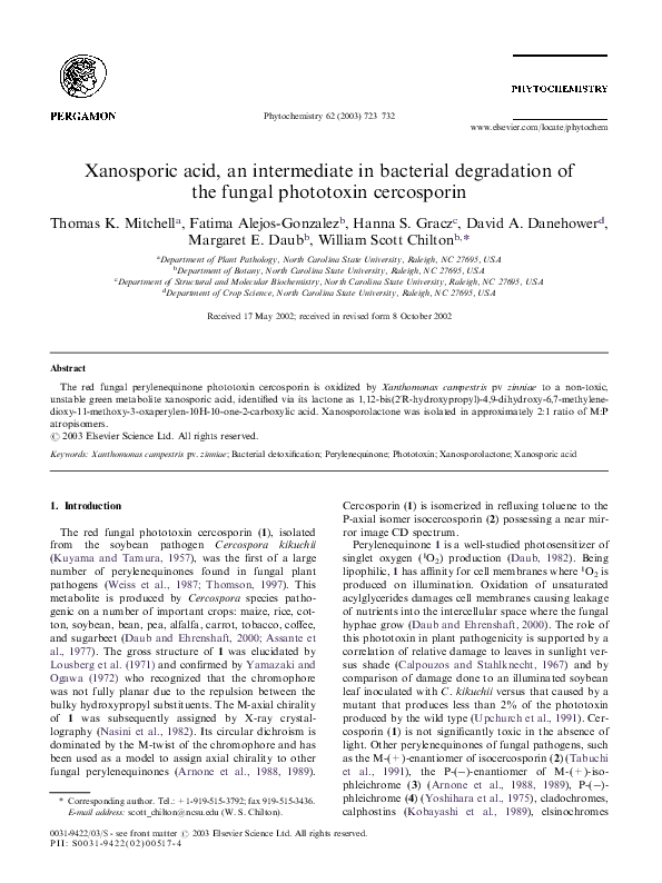 (PDF) Xanosporic acid, an intermediate in bacterial degradation of the ...