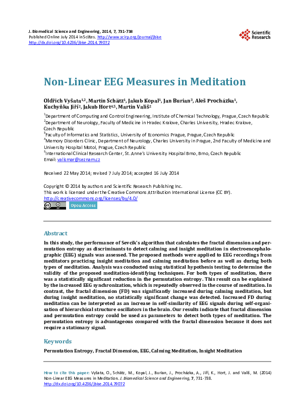 (PDF) Non-Linear EEG Measures in Meditation