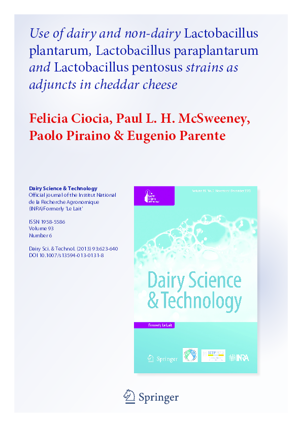 (PDF) Use of dairy and non-dairy Lactobacillus plantarum, Lactobacillus ...
