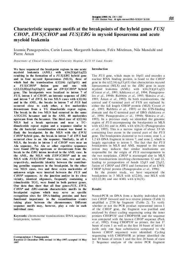 (PDF) Characteristic sequence motifs at the breakpoints of the hybrid ...