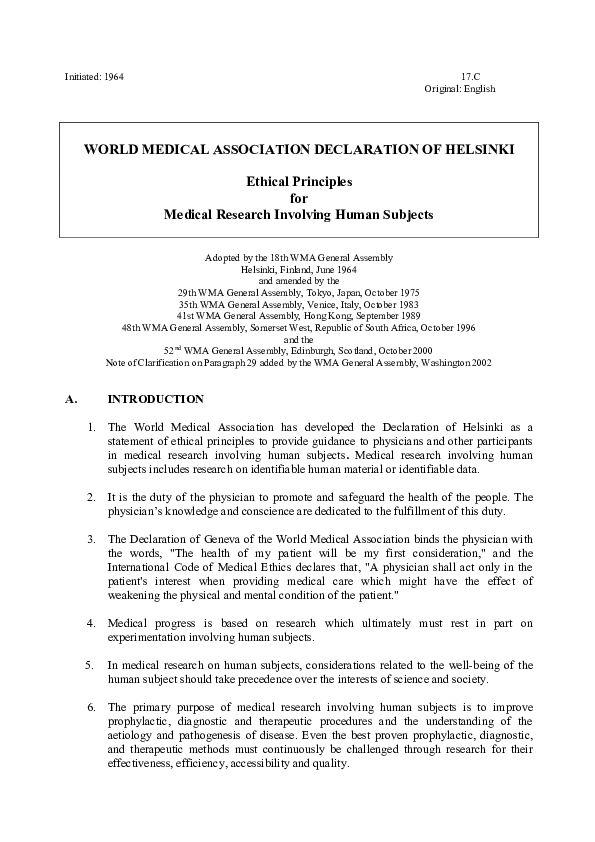 (PDF) Helsinki Declaration