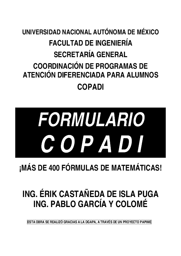 (PDF) FORMULARIO ING.