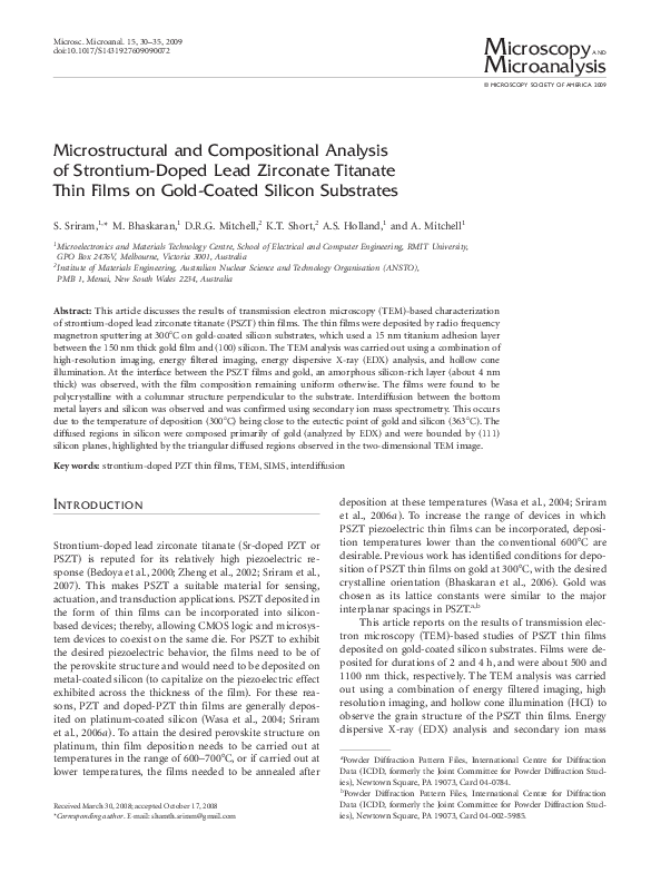 (PDF) Microstructural and Compositional Analysis of Strontium-Doped Lead Zirconate Titanate Thin ...