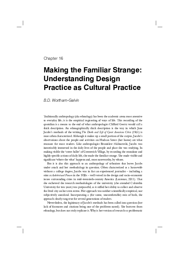 (PDF) Making the Familiar Strange: Understanding Design Practice as ...