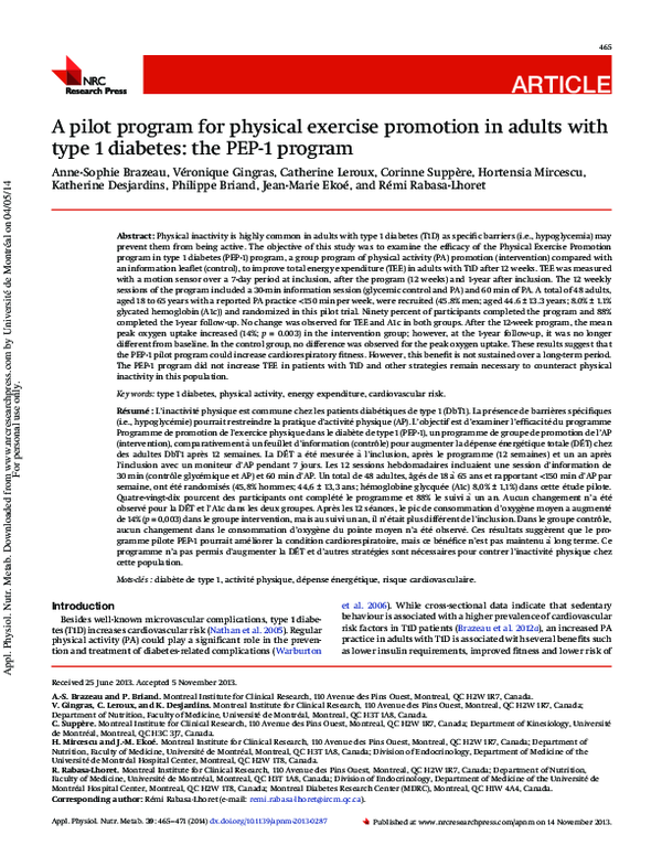 (PDF) A pilot program for physical exercise promotion in adults with ...
