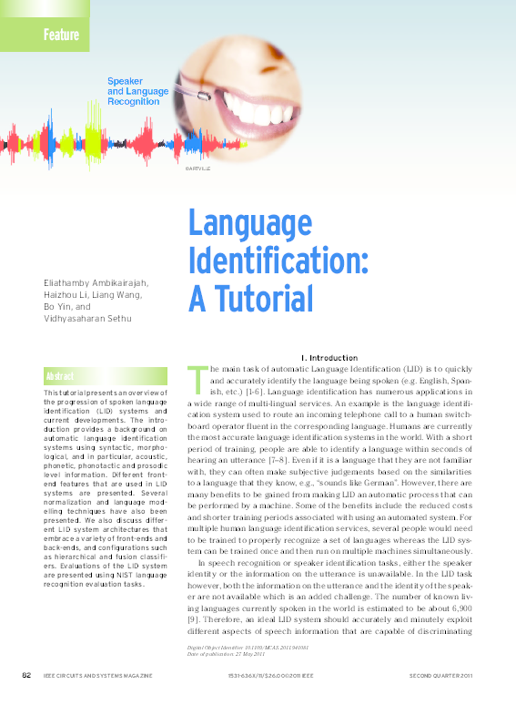 (PDF) Language Identification: A Tutorial