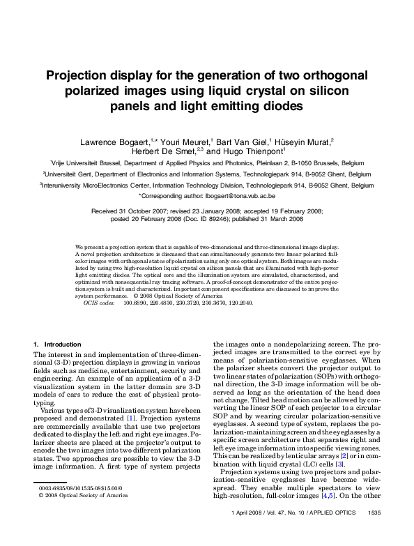 (PDF) Silicon light-valve array chip for high-resolution reflective liquid crystal projection ...