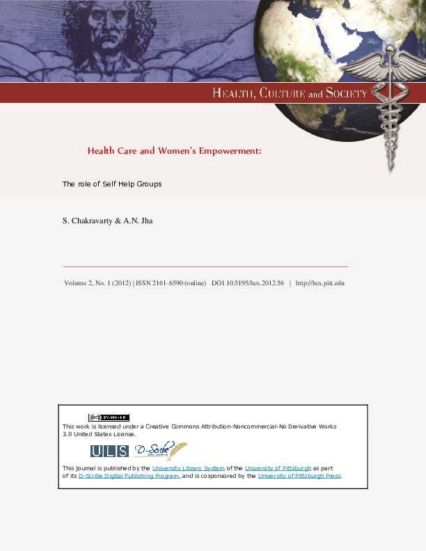 (PDF) Health Care and Women's Empowerment: The role of Self Help Groups