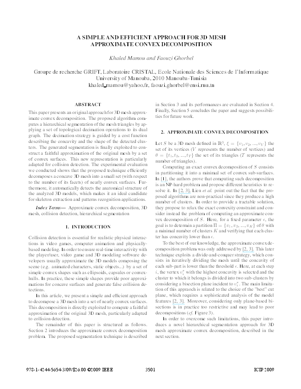 Pdf A Simple And Efficient Approach For 3d Mesh Approximate Convex