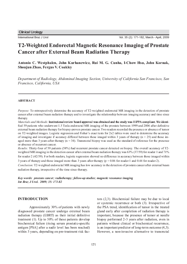 (PDF) Multiparametric 3T endorectal mri after external beam radiation ...