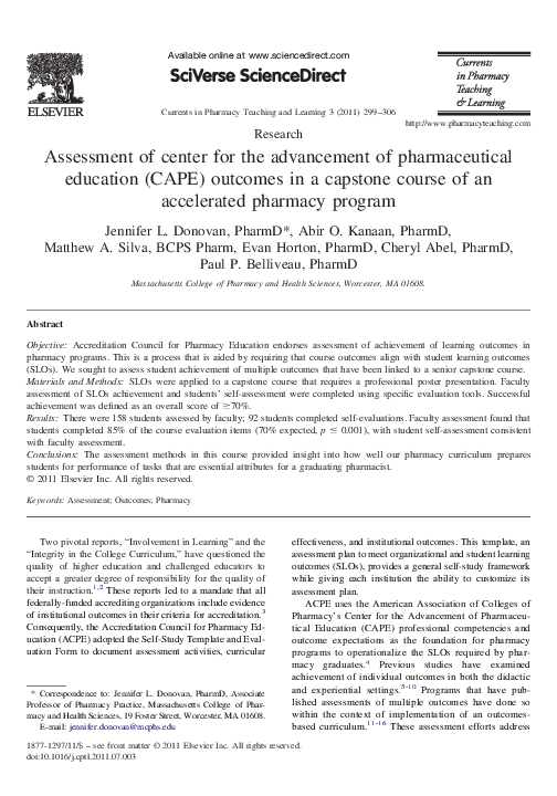 (PDF) Assessment of center for the advancement of pharmaceutical ...