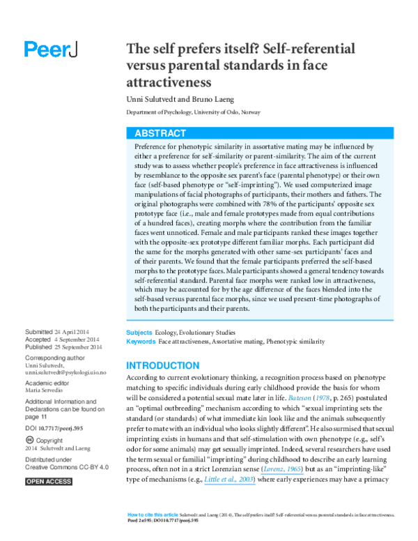 (PDF) The self prefers itself? Self-referential versus parental ...