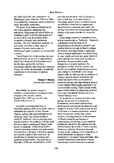 (PDF) Roy Porter, The Greatest Benefit to Mankind: A Medical History of ...