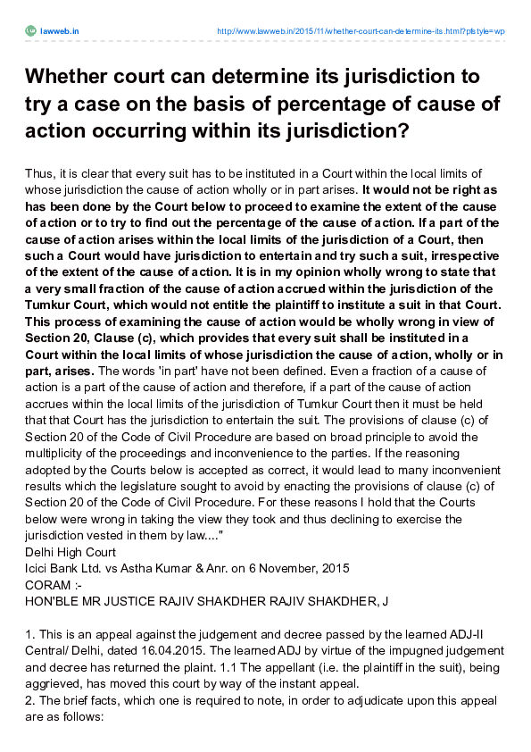 (PDF) Whether court can determine its jurisdiction to try a case on the ...