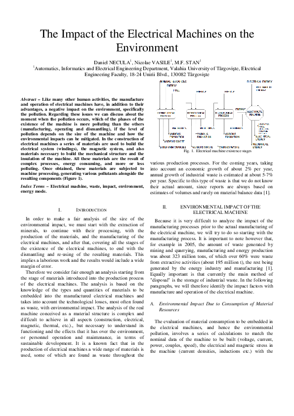 (PDF) The impact of the electrical machines on the environment