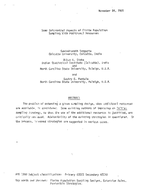 Pdf Some Inferential Aspects Of Finite Population Sampling With Additional Resources