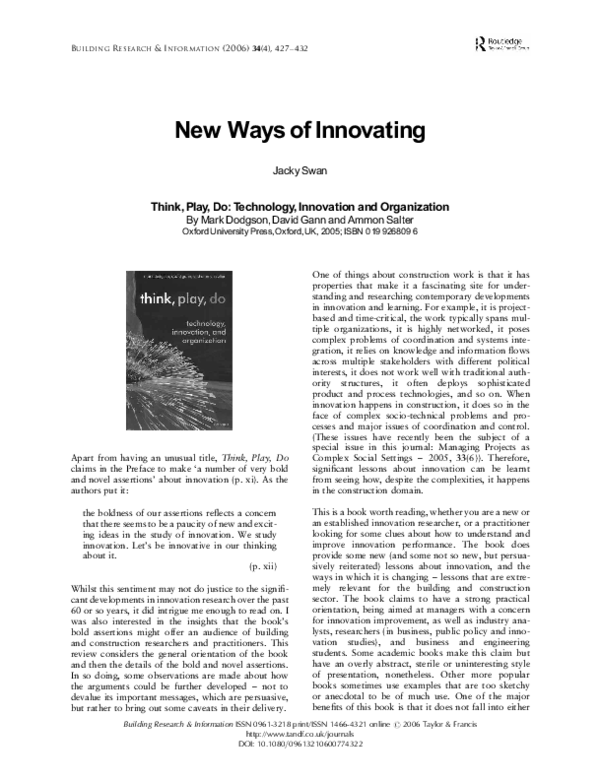 (PDF) New ways of innovating