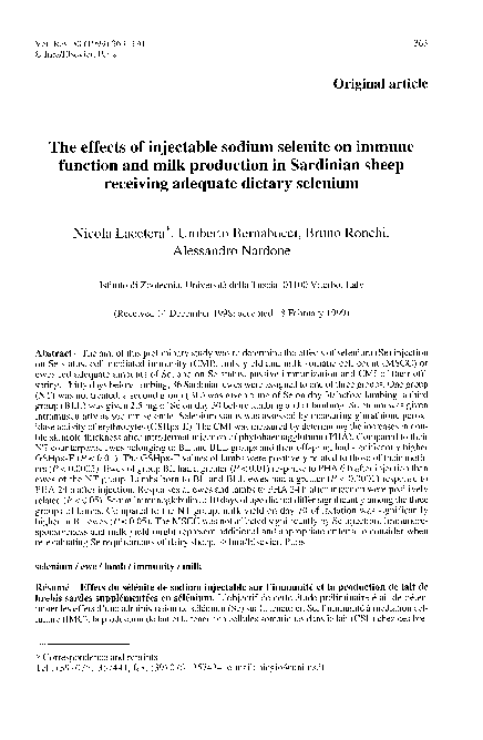 (PDF) The effects of injectable sodium selenite on immune function and ...