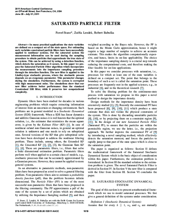 (PDF) Saturated particle filter