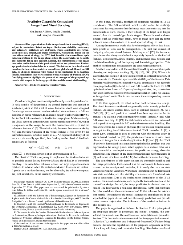 (PDF) Real-time visual predictive controller for image-based trajectory tracking of a mobile ...