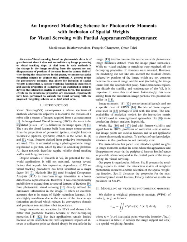 Pdf An Improved Modelling Scheme For Photometric Moments With