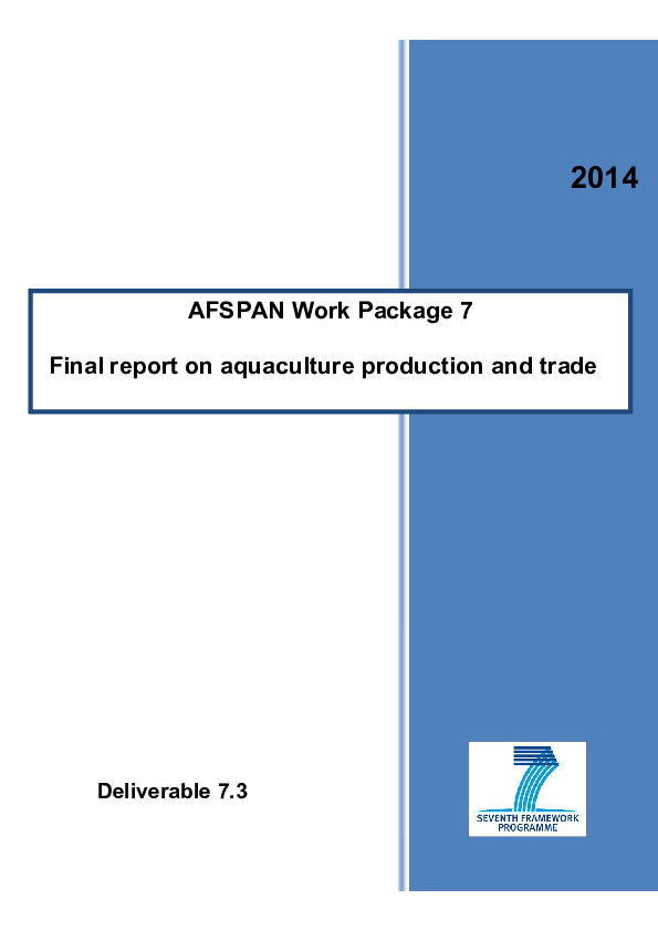 (PDF) AFSPAN Work Package 7; Final report on aquaculture production and ...