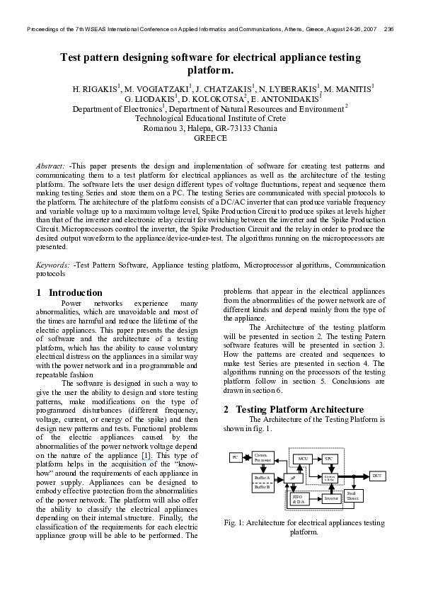 (PDF) Test pattern designing software for electrical appliance testing ...