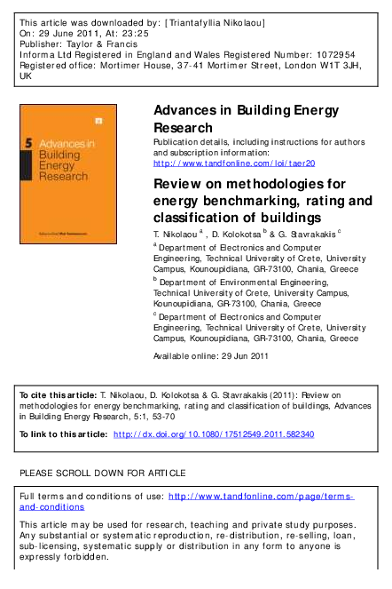 (PDF) Review on methodologies for energy benchmarking, rating and classification of buildings
