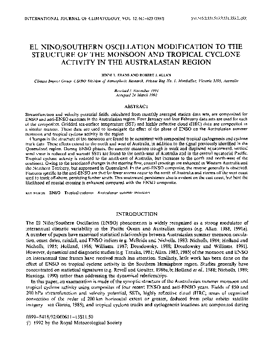 (PDF) El Nino/southern oscillation modification to the structure of the monsoon and tropical ...