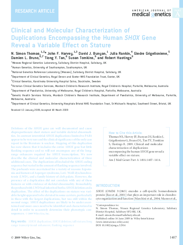 (PDF) Clinical and molecular characterization of duplications ...