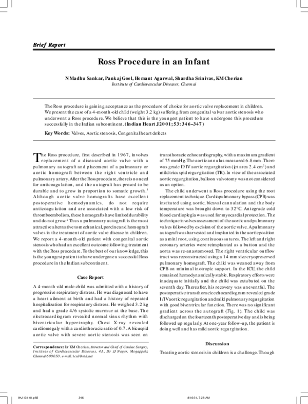 (PDF) Ross procedure in an infant