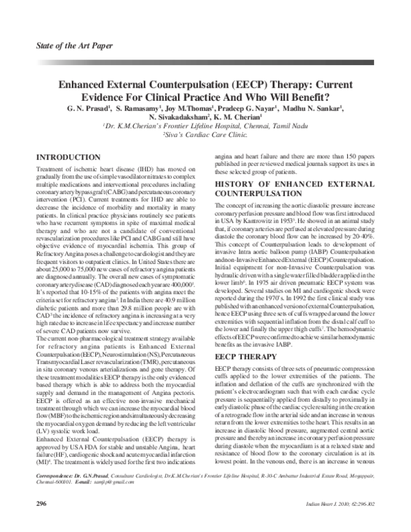 (PDF) Enhanced external counterpulsation (EECP) therapy: current evidence for clinical practice ...