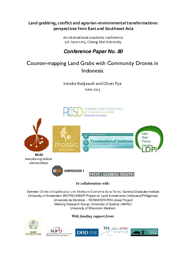 (PDF) Counter Mapping Land Grabs with Community Drones in Indonesia