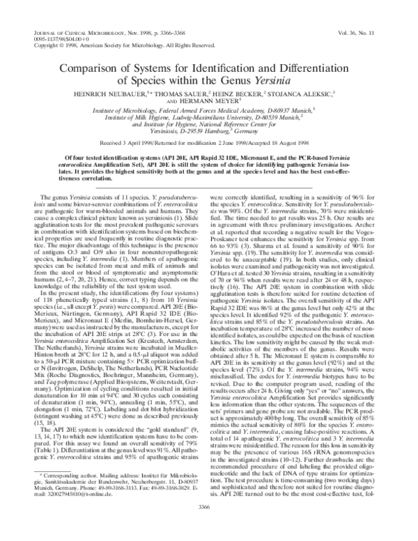 (PDF) Comparison of systems for identification and differentiation of ...