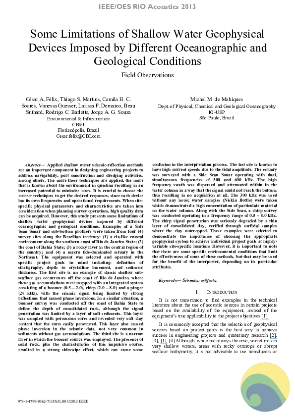 (PDF) Some limitations of shallow water geophysical devices imposed by ...