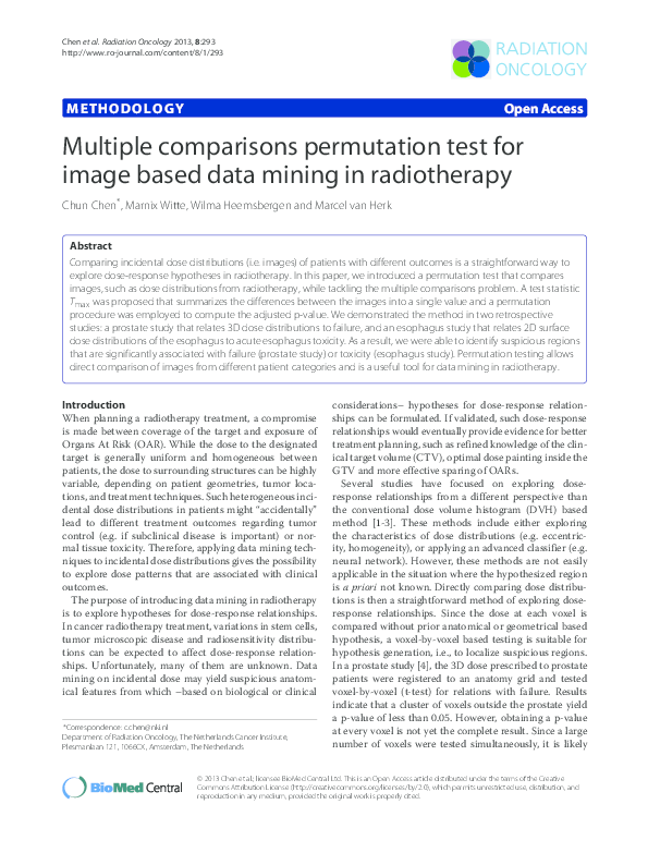 Pdf Multiple Comparisons Permutation Test For Image Based Data Mining
